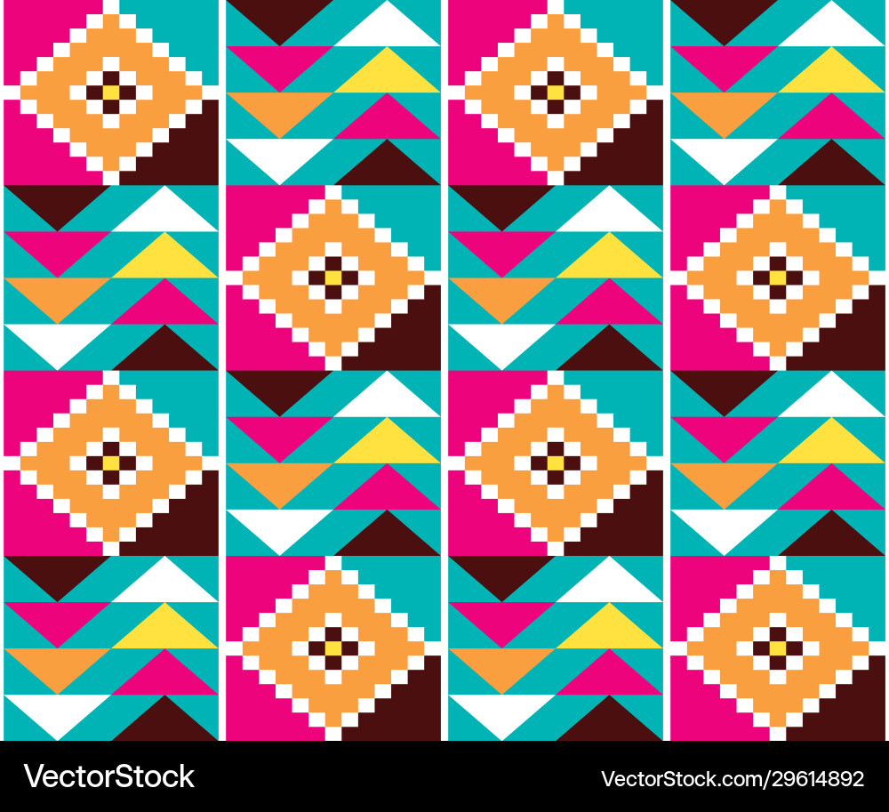 Geometric tribal kente seamless pattern Royalty Free Vector