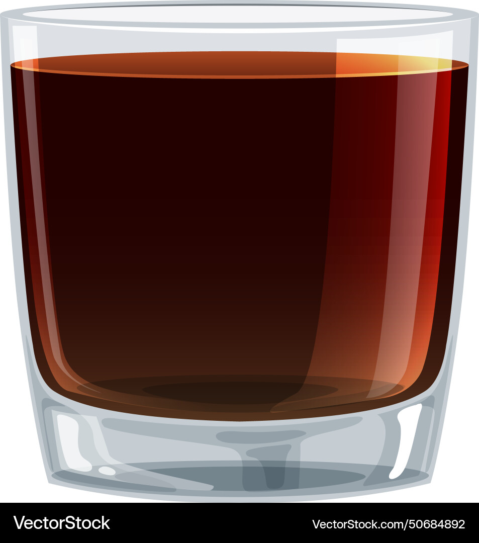Graphic of a full glass dark liquid Royalty Free Vector