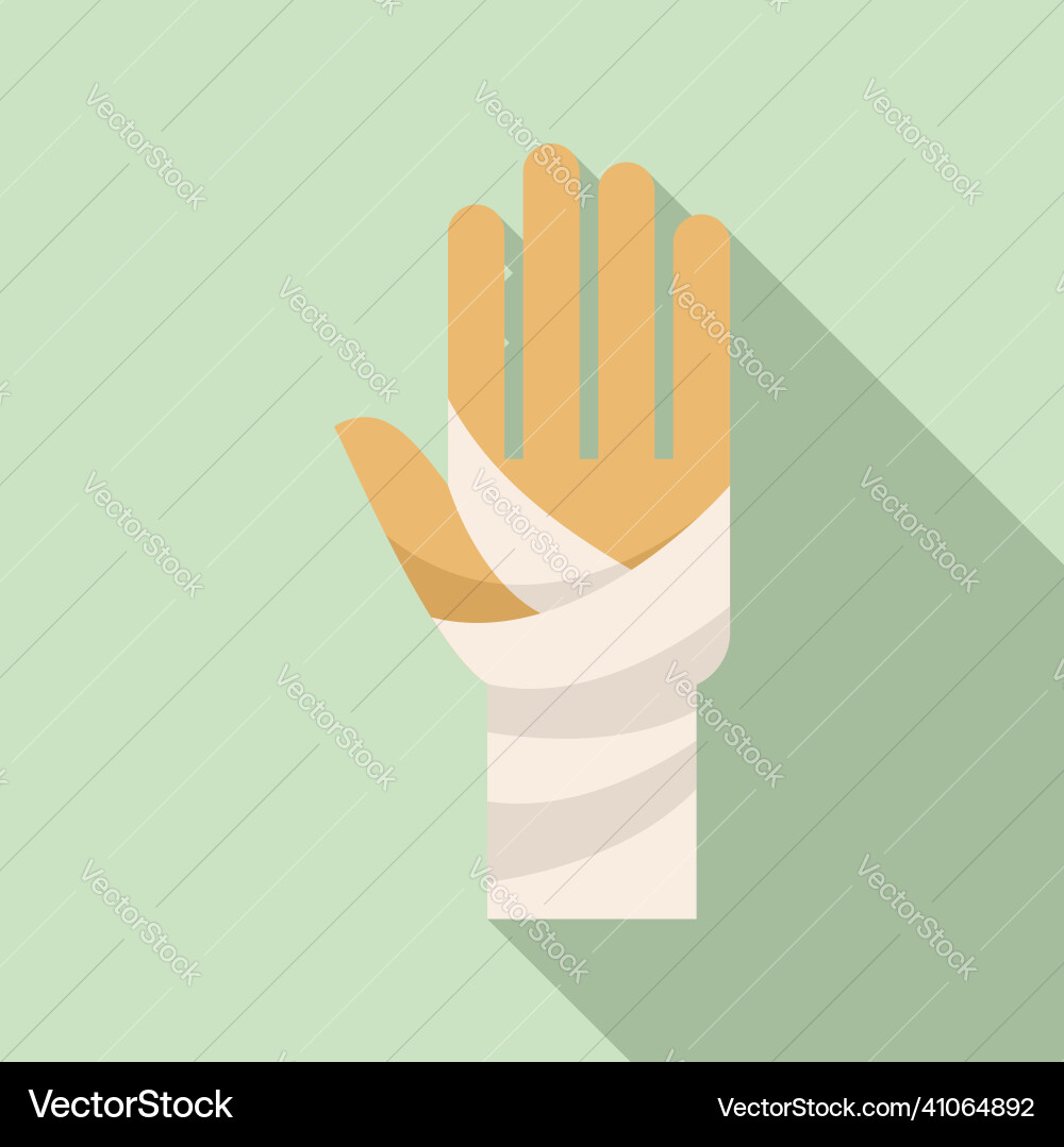 Hand injury icon flat arm fracture Royalty Free Vector Image