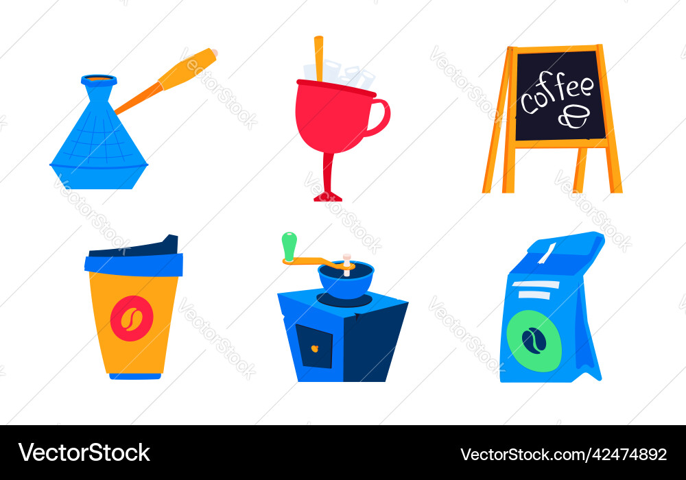 Menu for a coffee shop - flat design style icons Vector Image