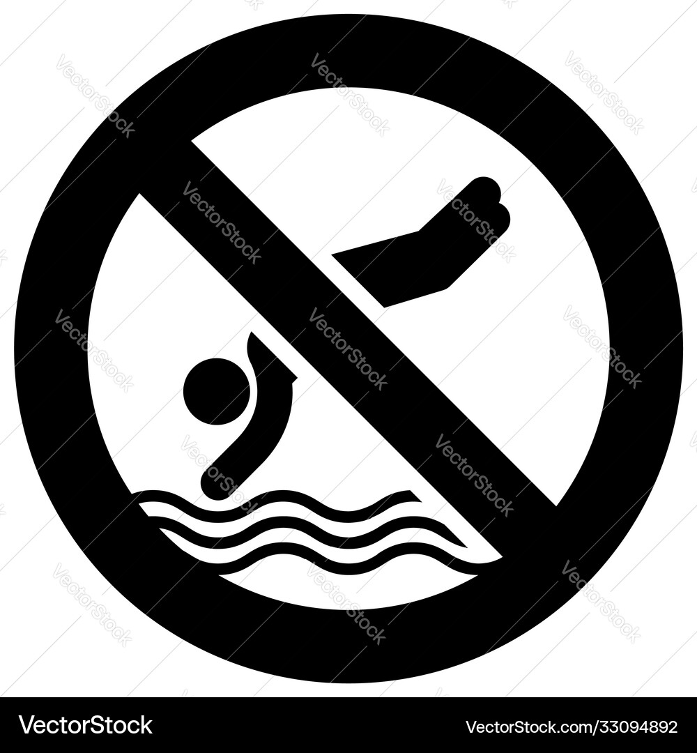 No Diving Sticker - Prohibition Sign Royalty Free Vector