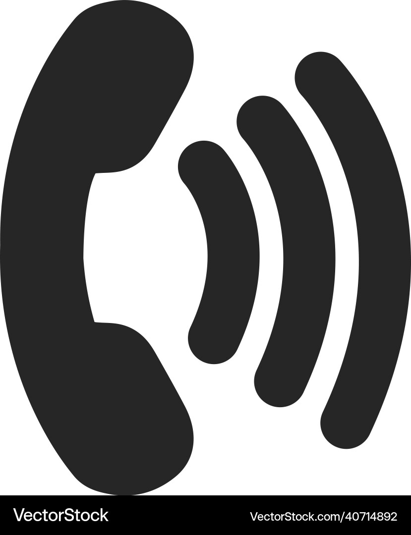 Phone handle with sound lines ringing telephone Vector Image