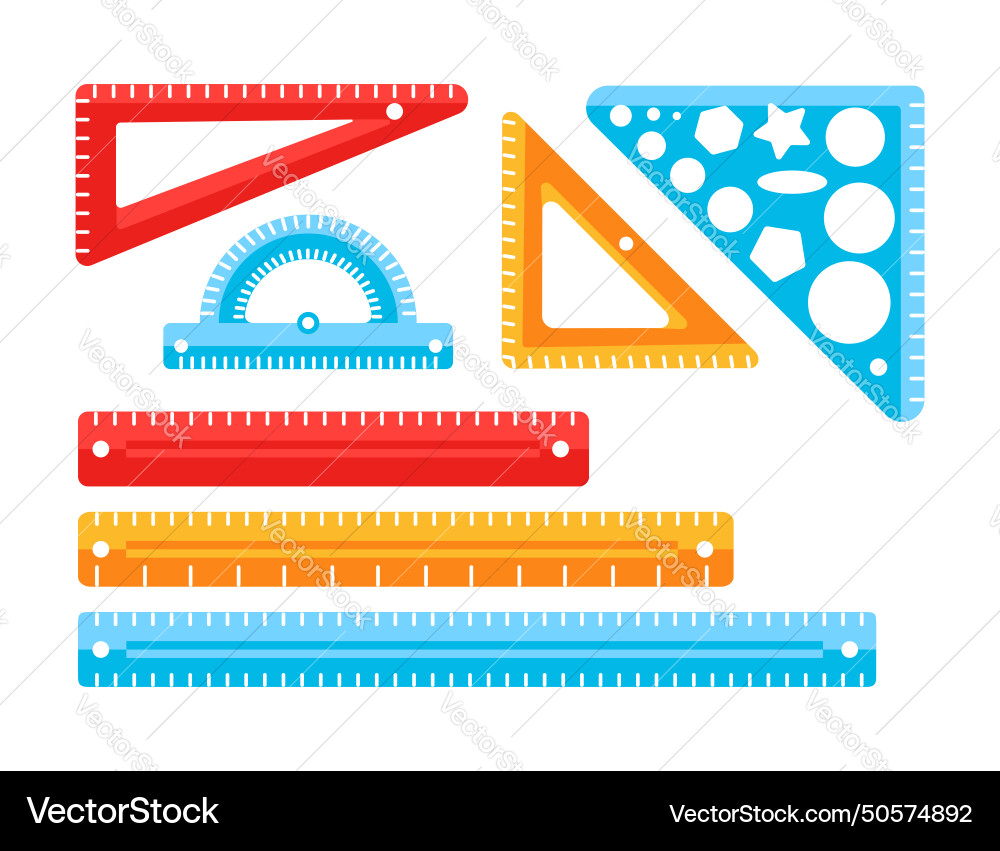 Ruler triangle protractor for school Royalty Free Vector