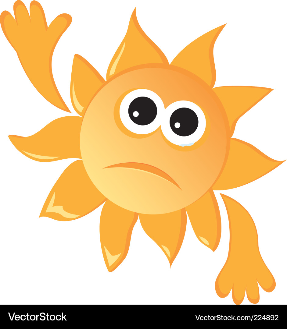 Sad sun Royalty Free Vector Image - VectorStock