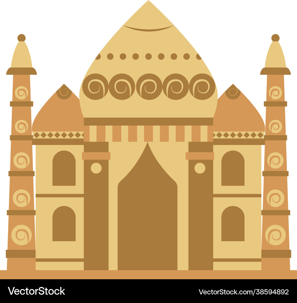 Taj mahal indian monument Royalty Free Vector Image