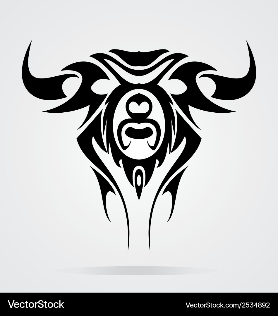 Taurus tattoo design Royalty Free Vector Image