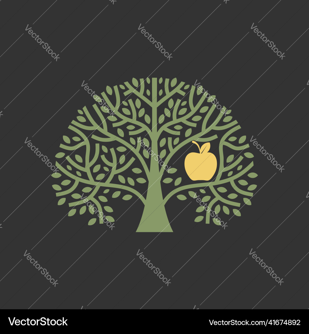 Tree of knowledge good and evil in paradise Vector Image