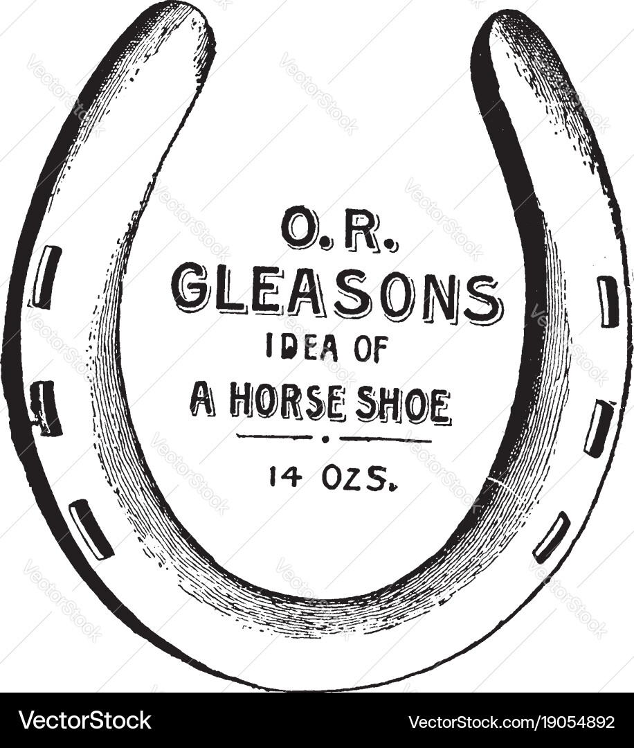 Vintage Horse Shoe Engraving Royalty Free Vector Image