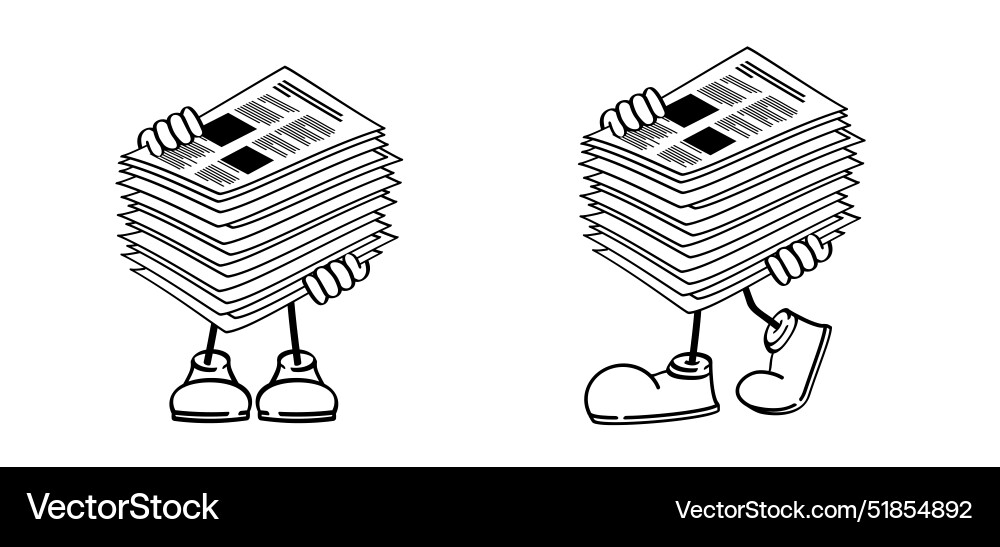 Writing paper cartoon comic mascot empty a4 or a3 Vector Image