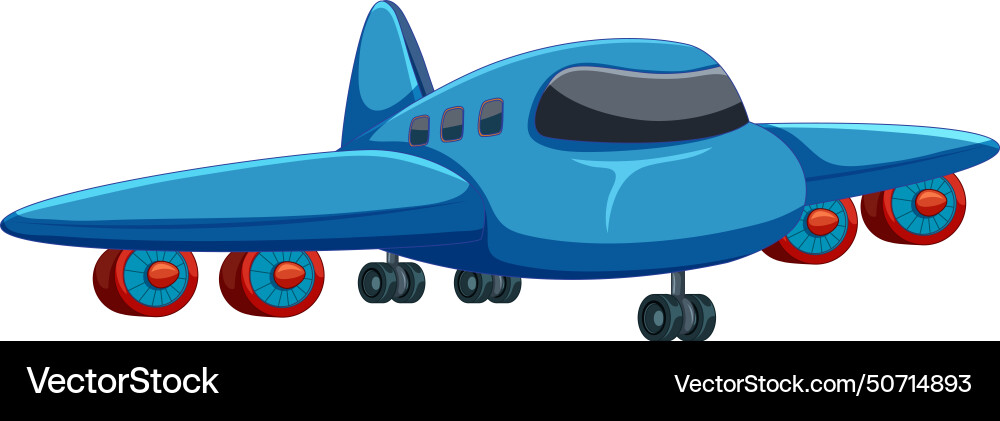 A blue cartoon airplane Royalty Free Vector Image