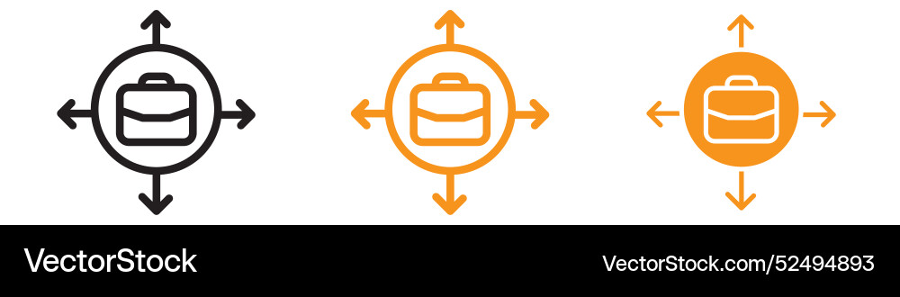 Business expansion icon set growth Royalty Free Vector Image