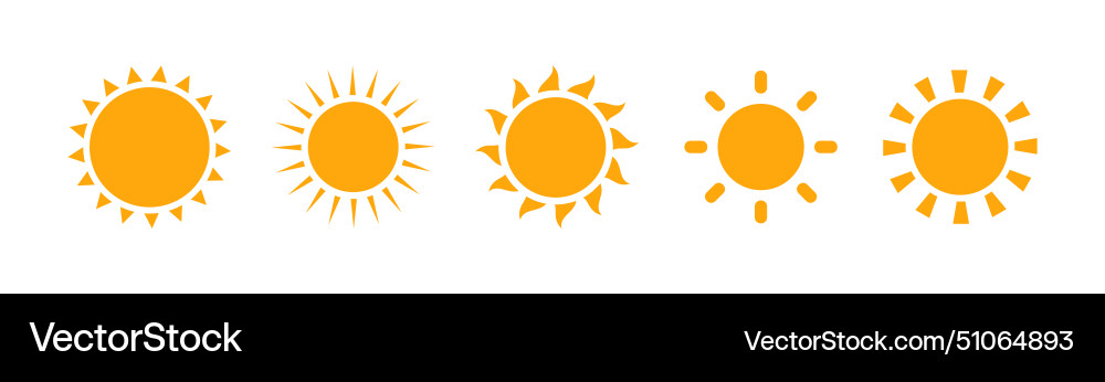 Collection of sun stars Royalty Free Vector Image