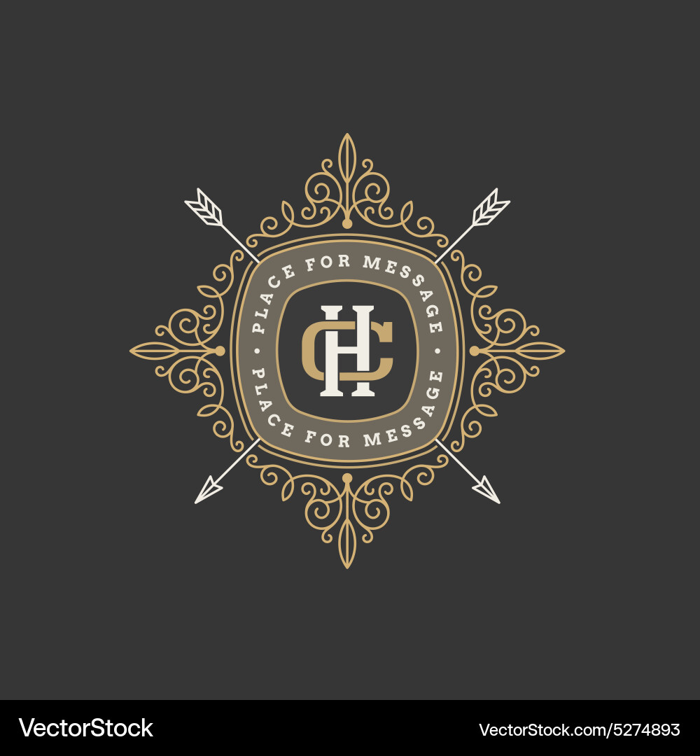 Elegant Monogram Logo Template Royalty Free Vector Image