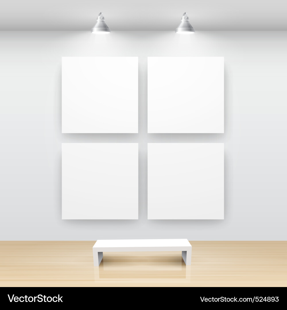 Empty Gallery Interior Royalty Free Vector Image
