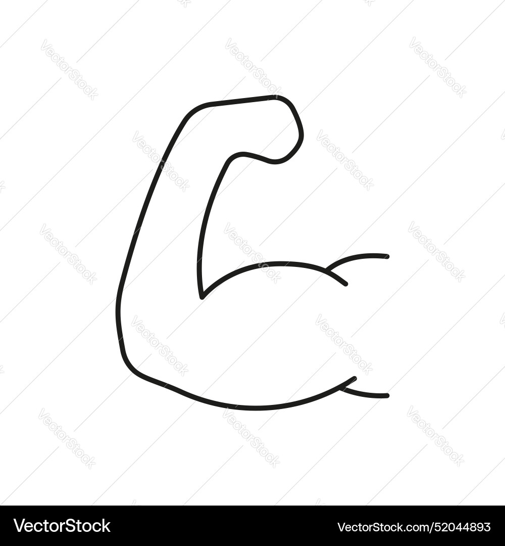 Flexed bicep line icon physical strength training Vector Image