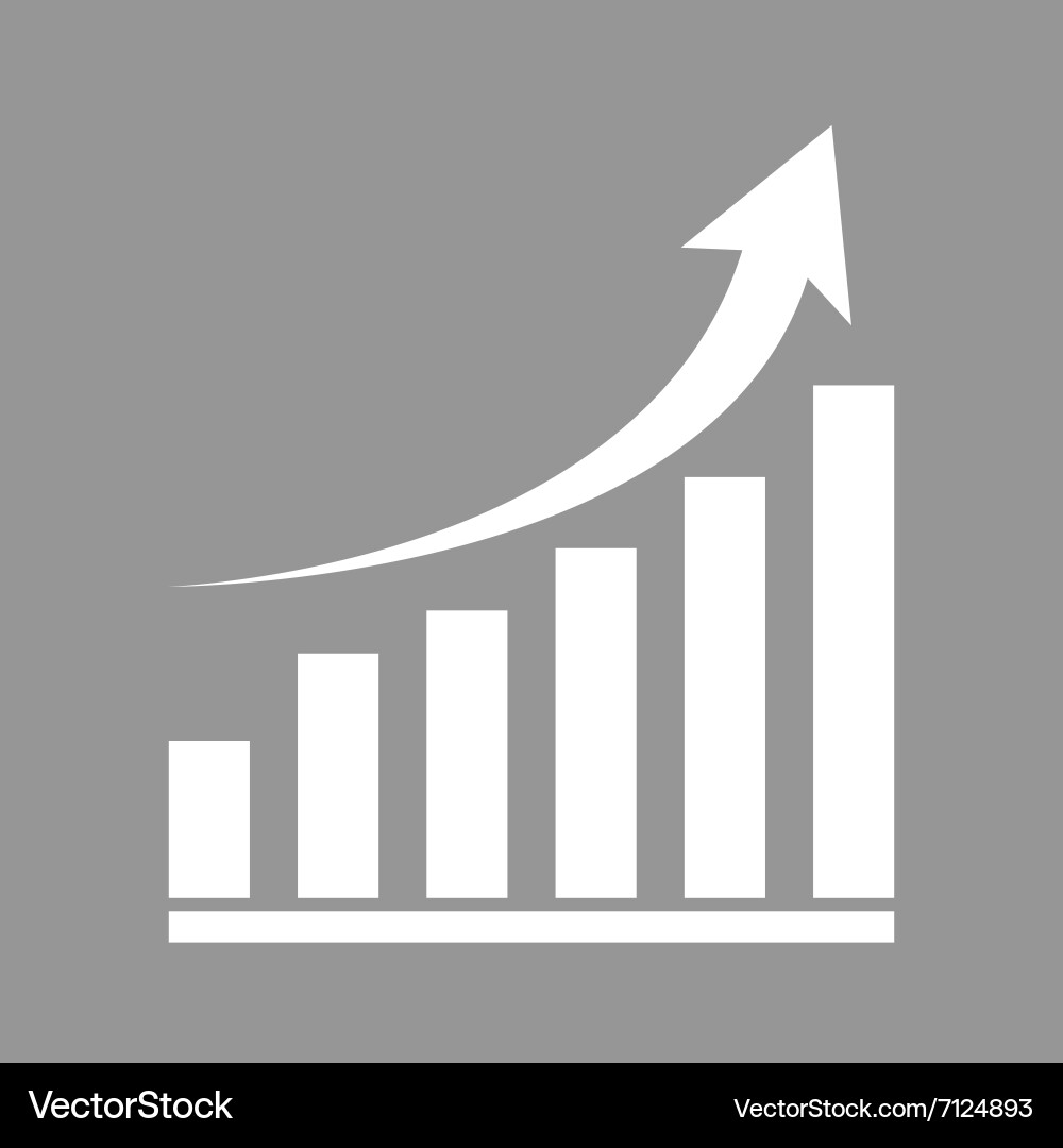 Growing Graph Icon - Chart Increase – Royalty-Free Vector | VectorStock