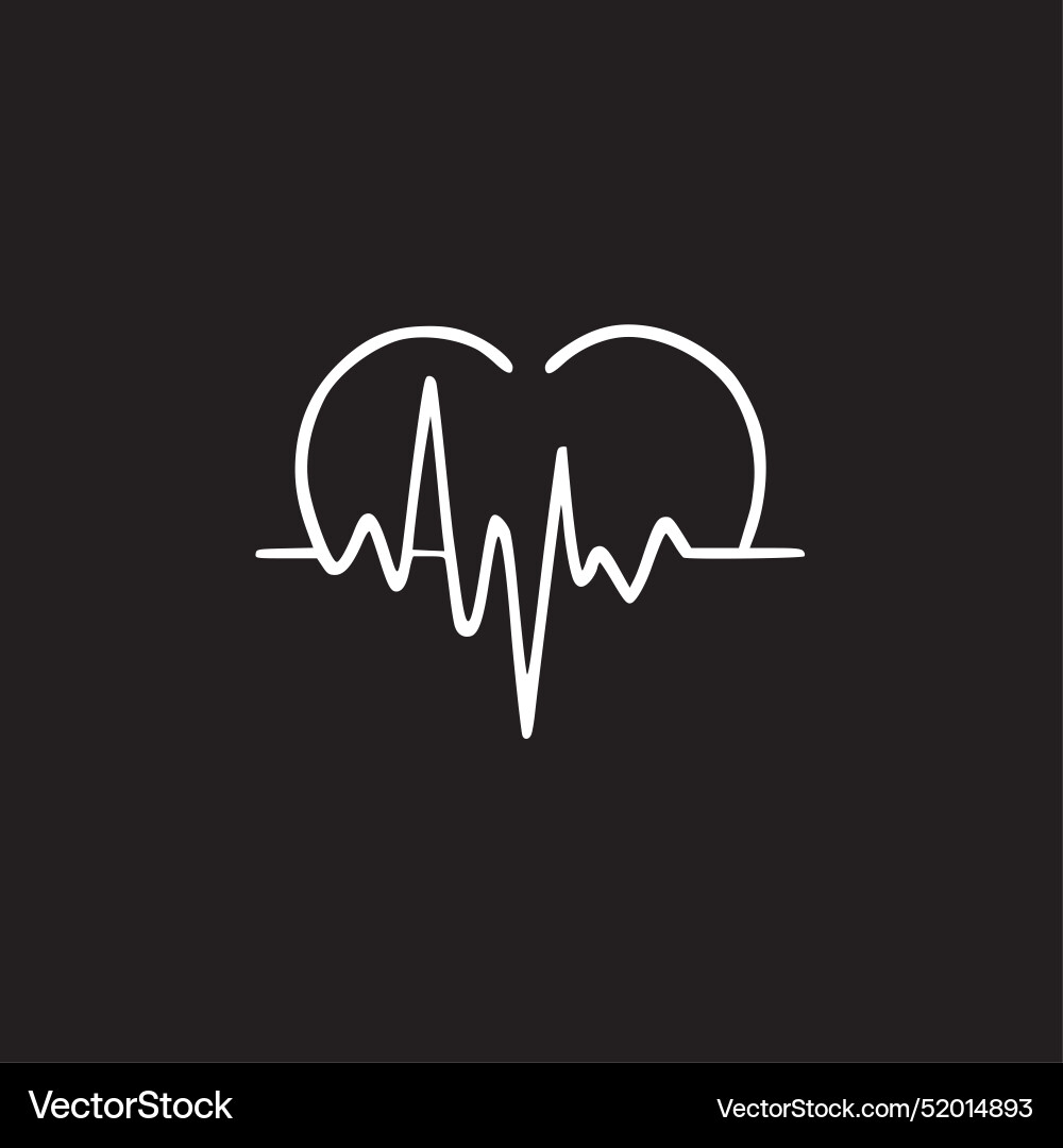Heartbeat - black and white isolated icon Vector Image