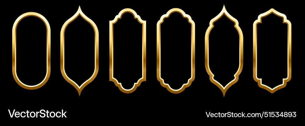 Islam mosque windows and arches Royalty Free Vector Image