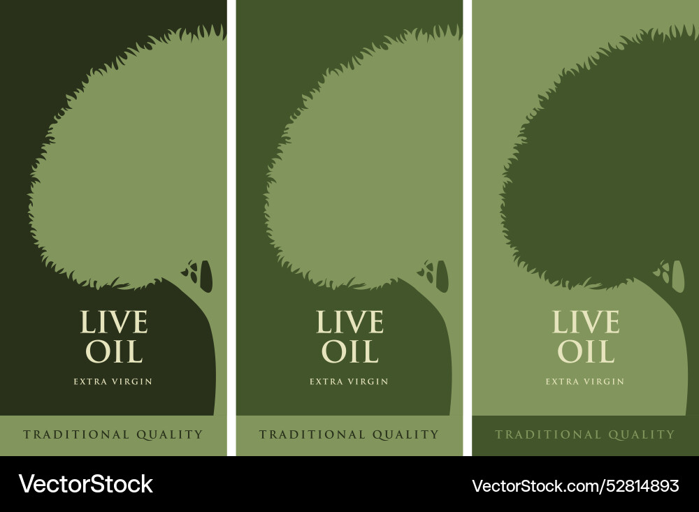 Labels for olives or olive oil with tree Vector Image