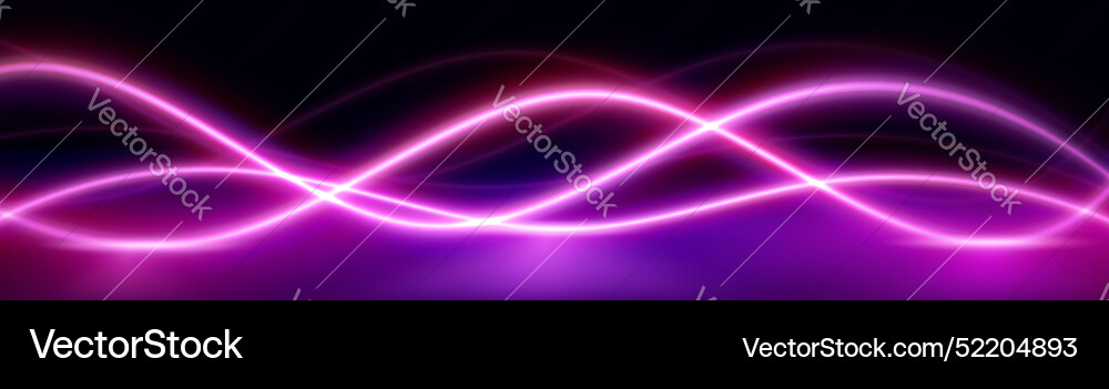 Pink neon light wave line abstract background Vector Image