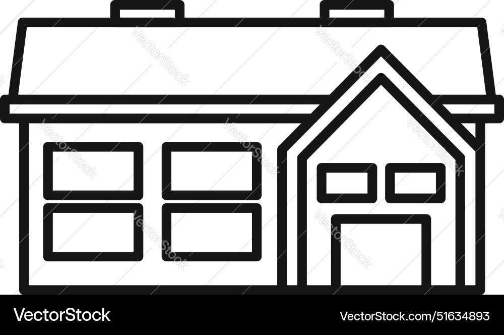 Storage building icon showing warehouse for rent Vector Image