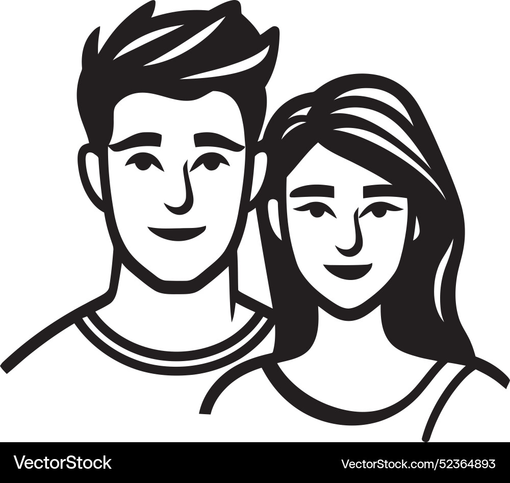 Symbolic affection couple love Royalty Free Vector Image