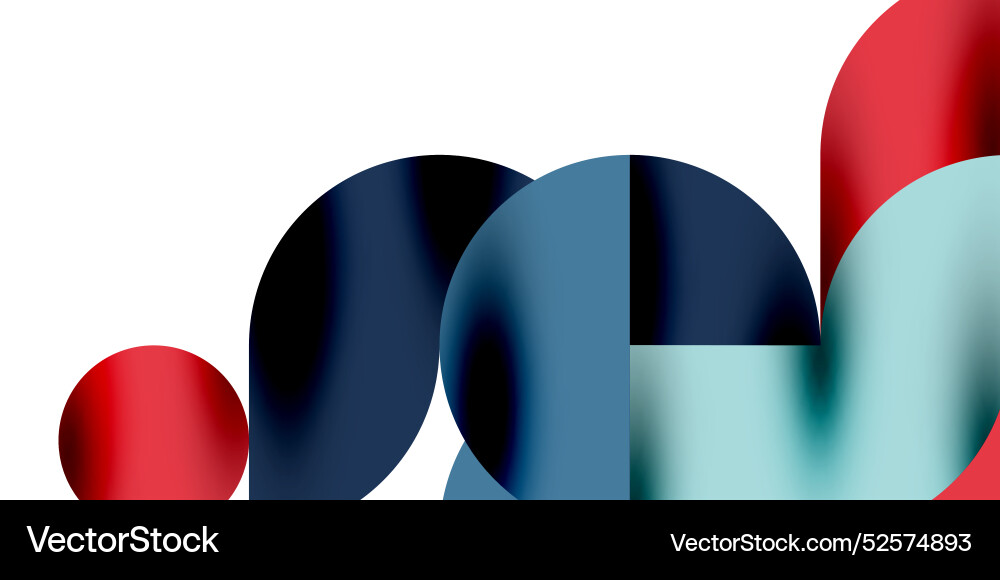 Tech minimal circular shapes geometric art Vector Image