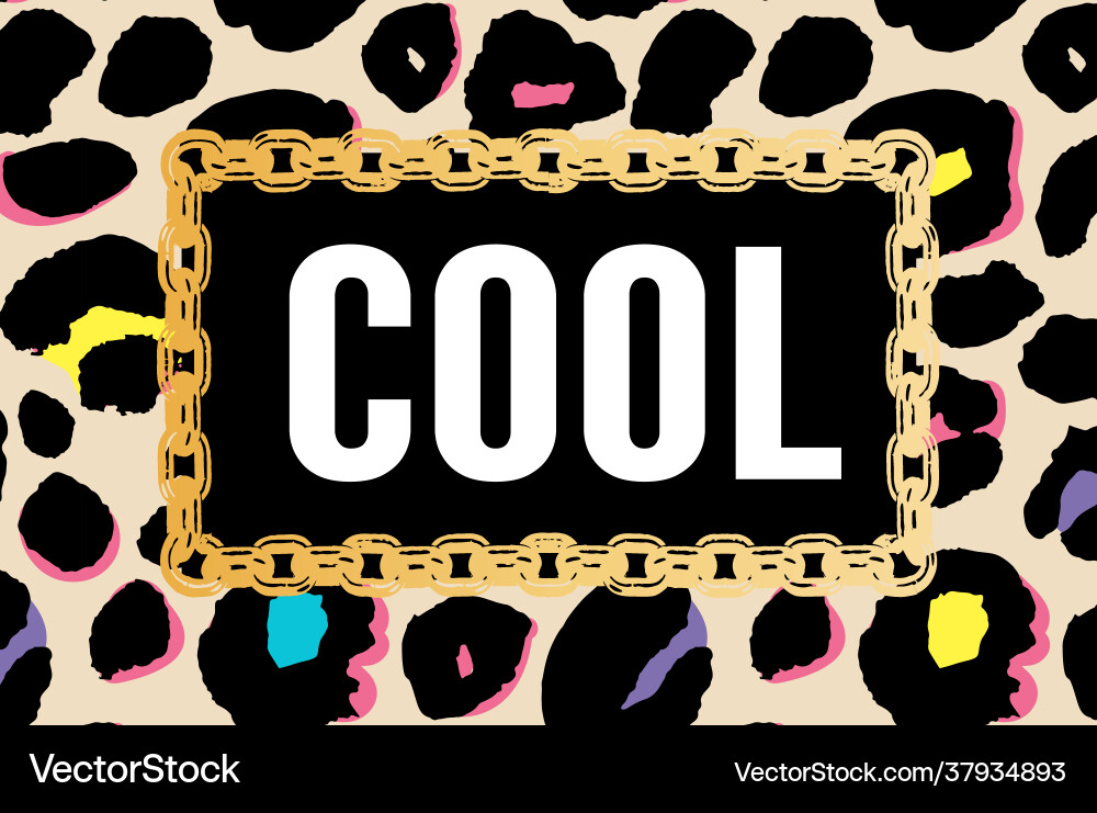 Wild cool slogan ripped off revealing leopard Vector Image