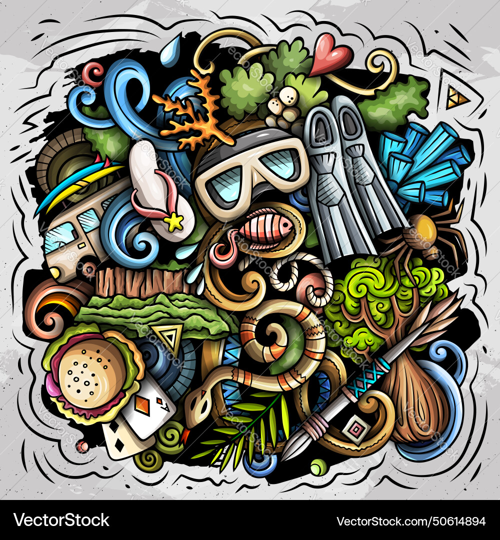 Australia cartoon doodle Royalty Free Vector Image