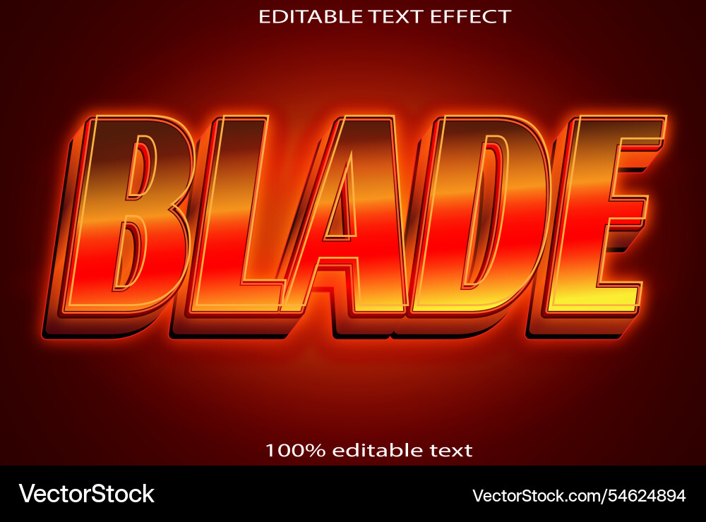 Blade editable text effect 3d emboss modern style Vector Image