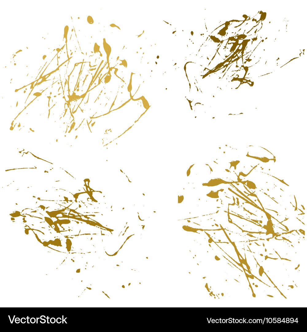 Gold splatter paint abstract on white background Vector Image