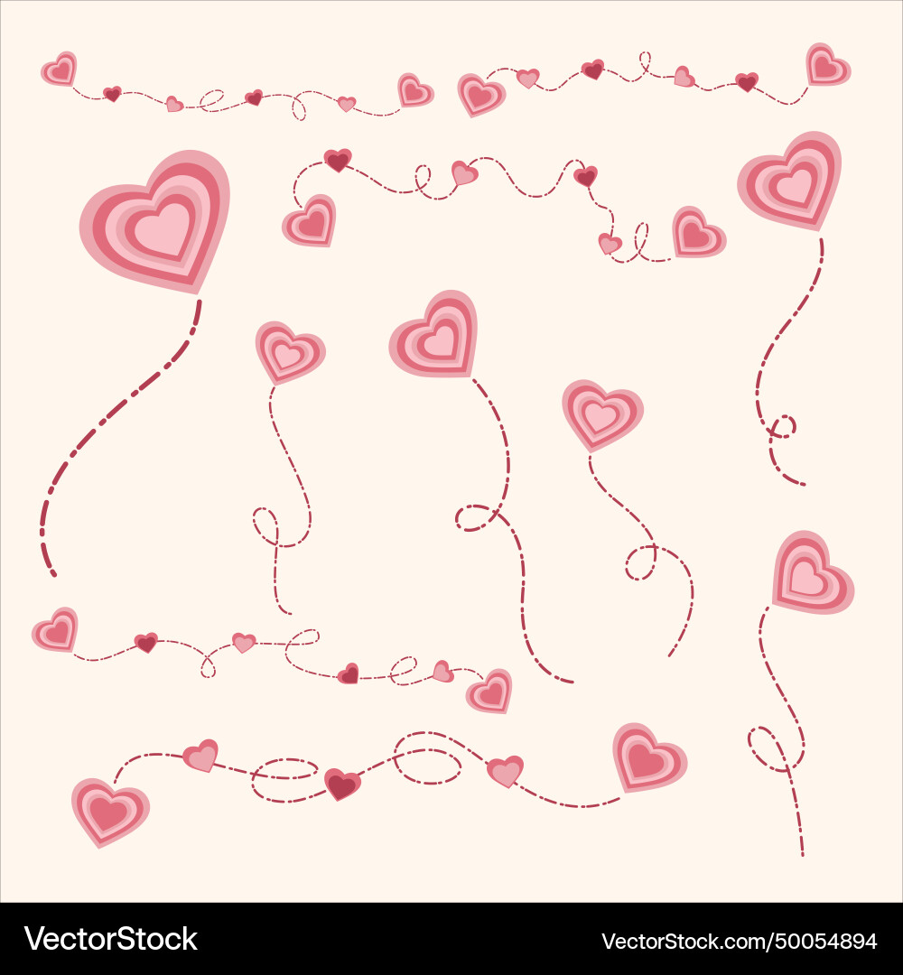 Line track with love shape Royalty Free Vector Image