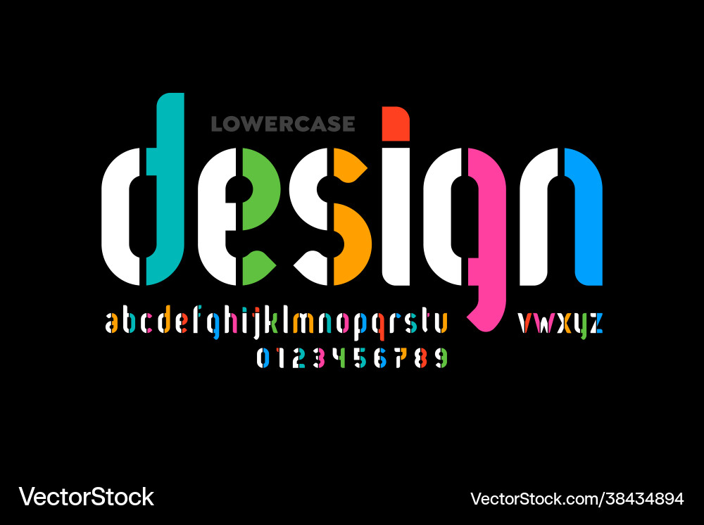 Modern lowercase style font Royalty Free Vector Image