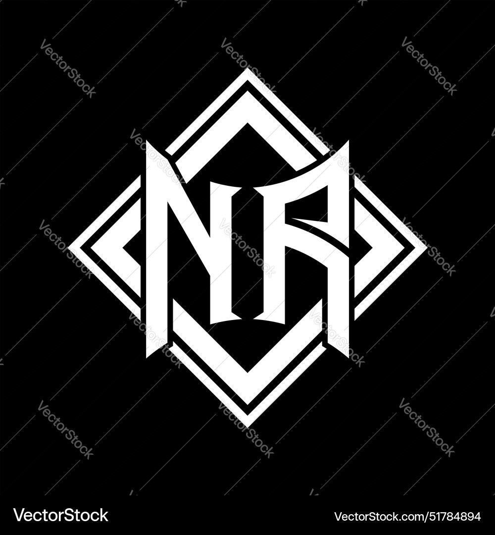 Na letter logo abstract shield shape with square Vector Image