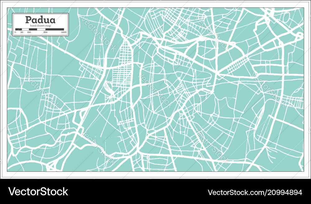 City Of Padua Map PADUA Town/city Plan. Italy 1960 Old Vintage Map