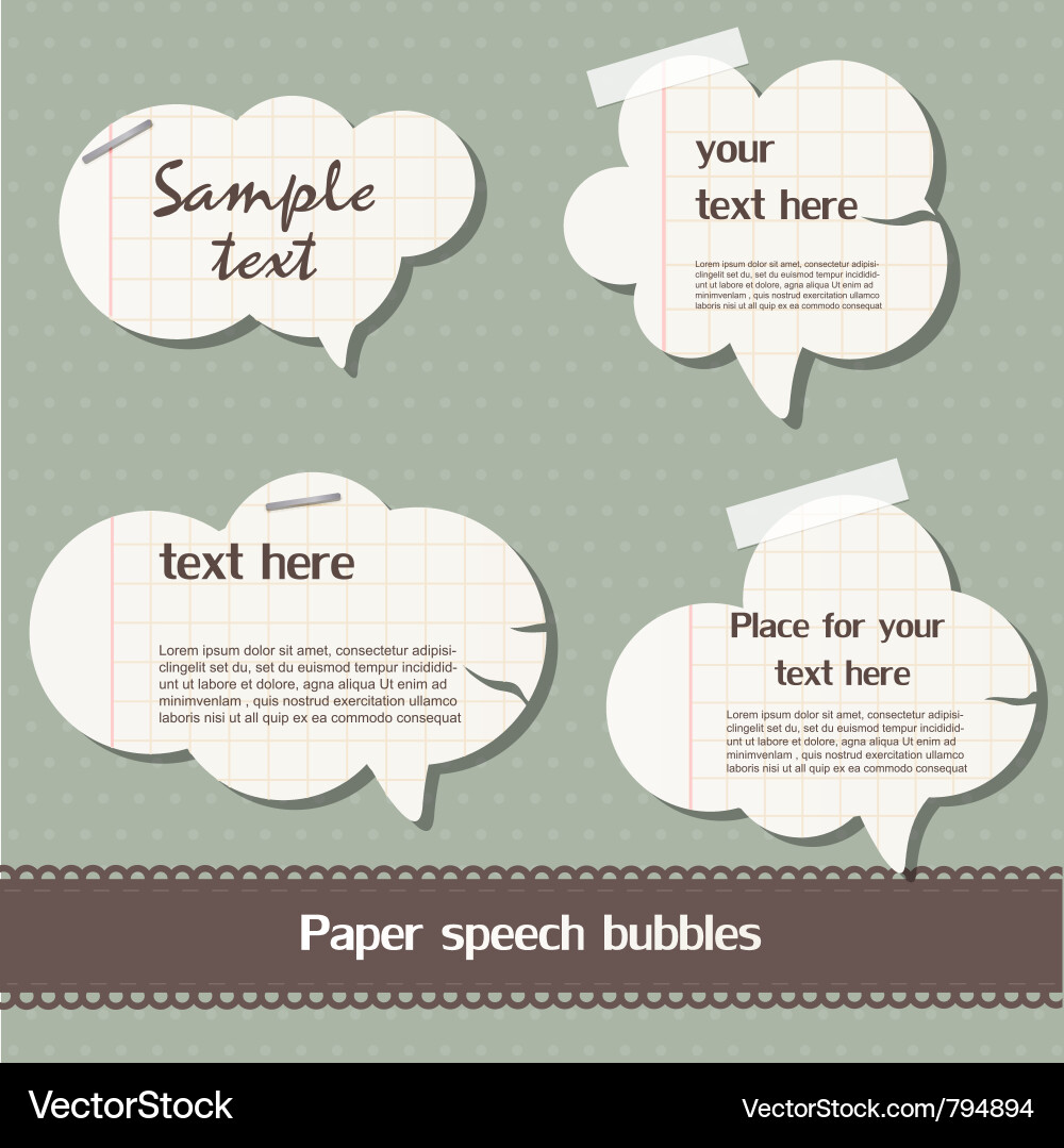 Paper speech bubbles Royalty Free Vector Image
