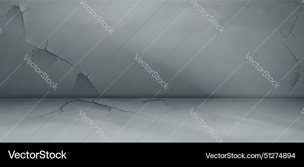 Studio room with cement wall and floor background Vector Image