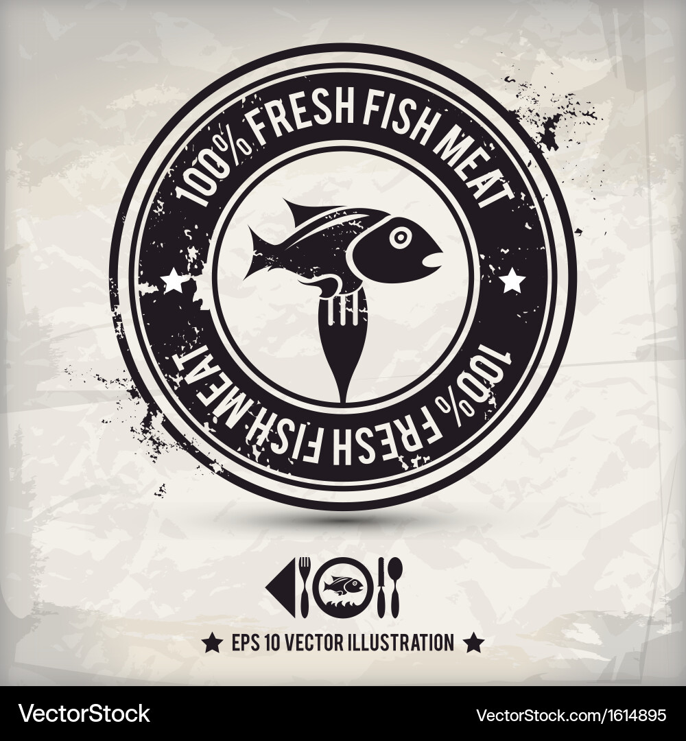 Alternative fish stamp Royalty Free Vector Image