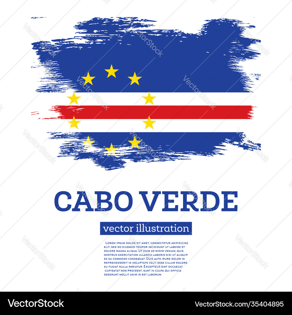 Cabo verde flag with brush strokes independence Vector Image