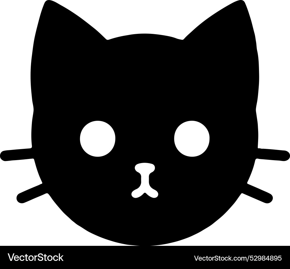 Cat head silhouette Royalty Free Vector Image - VectorStock
