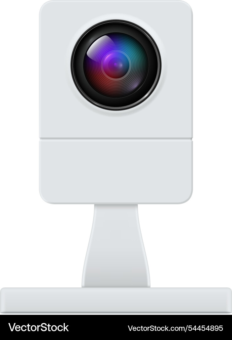 Cctv camera isolated on white background showing Vector Image
