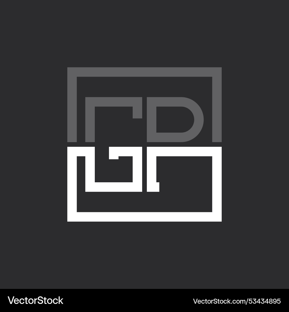 Creative modern minimalist gp letter logo design Vector Image