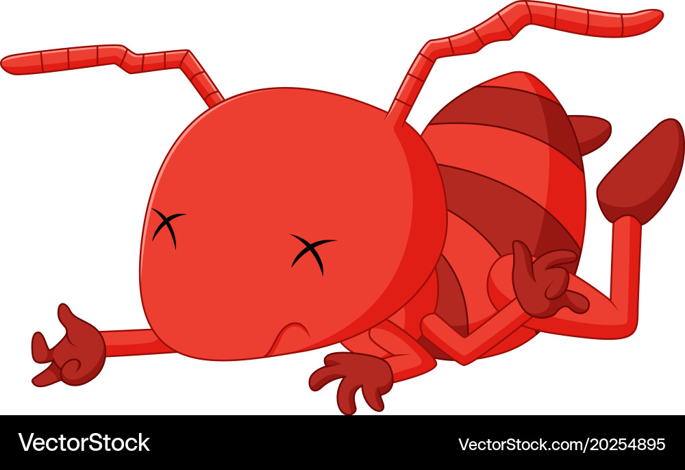 Cute red ant sadness Royalty Free Vector Image