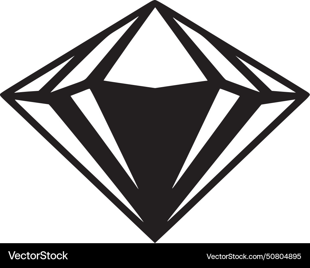 Diamond - black and white isolated icon Royalty Free Vector