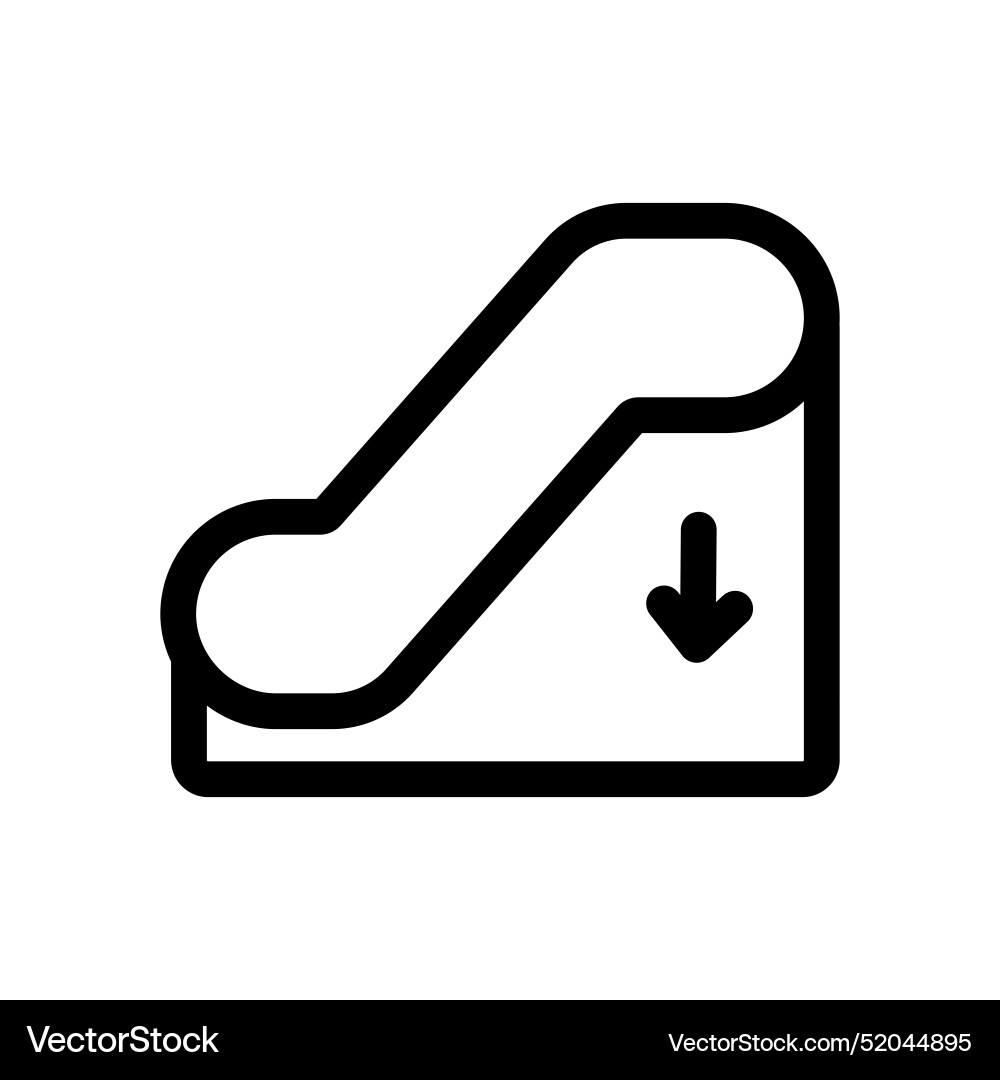 Escalator down icon design in filled and outlined Vector Image