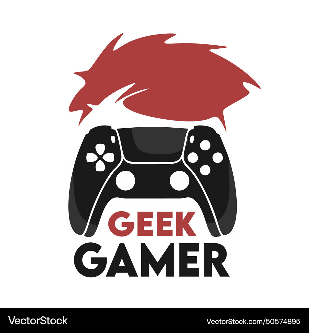 Gaming logo with console zone Royalty Free Vector Image