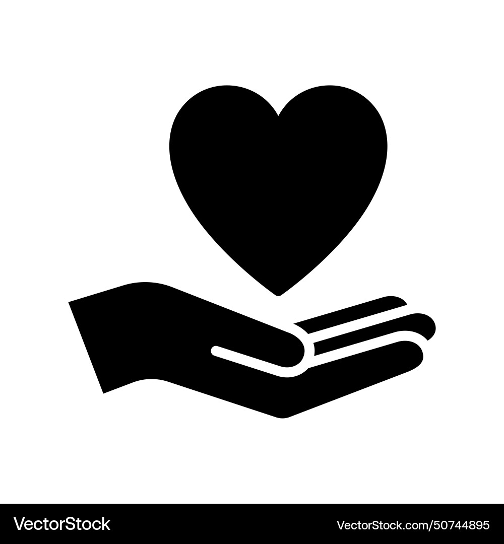Hands holding heart love icon give share Vector Image