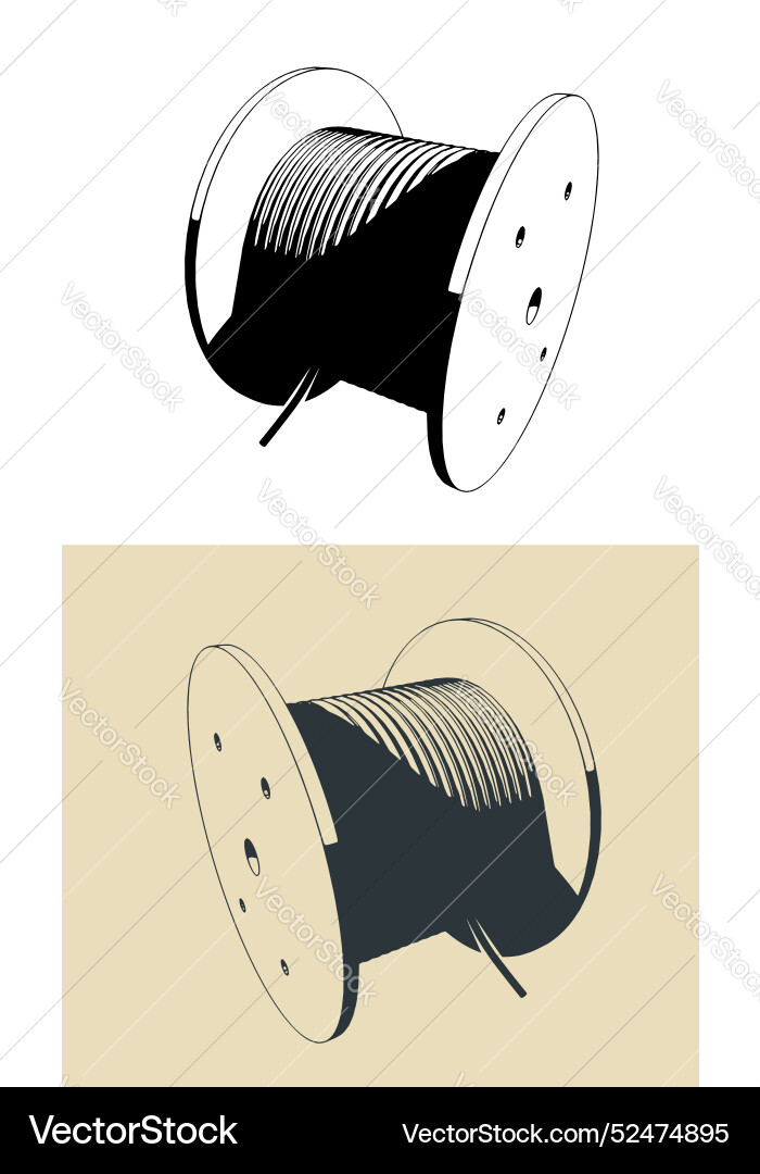 Industrial high voltage cable reel Royalty Free Vector Image