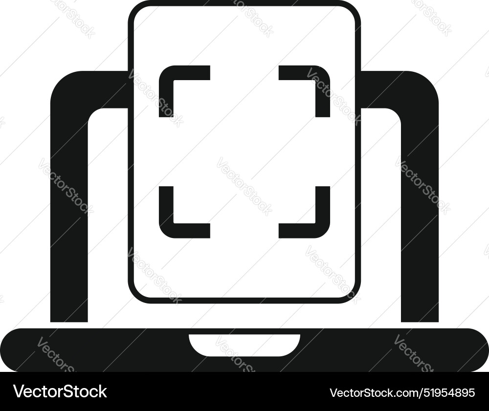 Laptop scanning object using augmented reality Vector Image