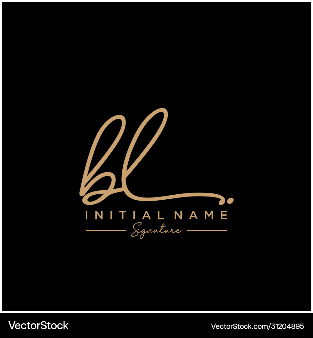 Letter bl signature logo template Royalty Free Vector Image